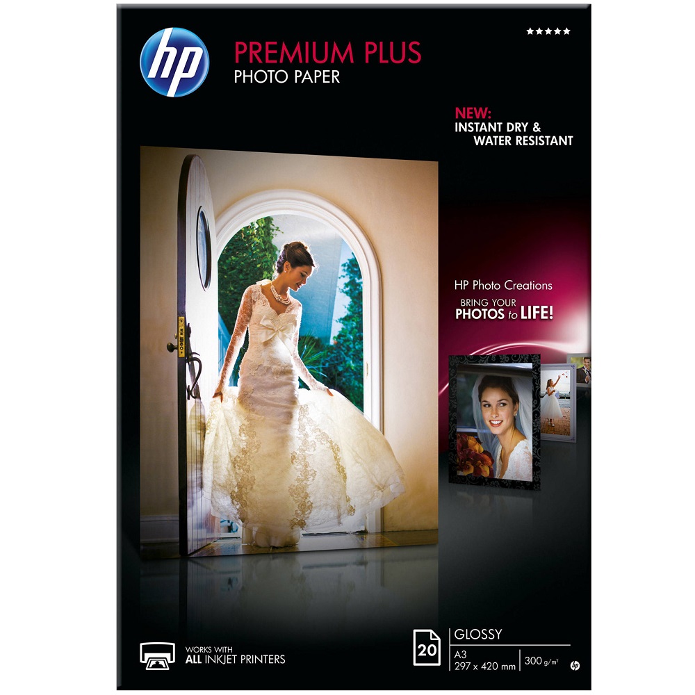 HP Premium Plus Glossy Photo Paper 20-sheet A3 297 x 420 mm (CR675A ...