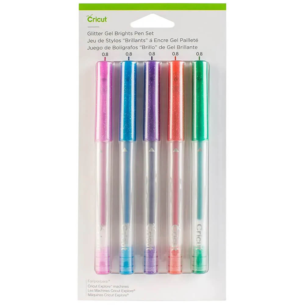Cricut Explore + Maker Medium Point Gel Pen Set 5-Pack - Glitter ...