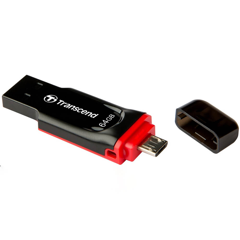 Transcend JetFlash 340 64GB OTG USB Flash Drive - Black & Red ...